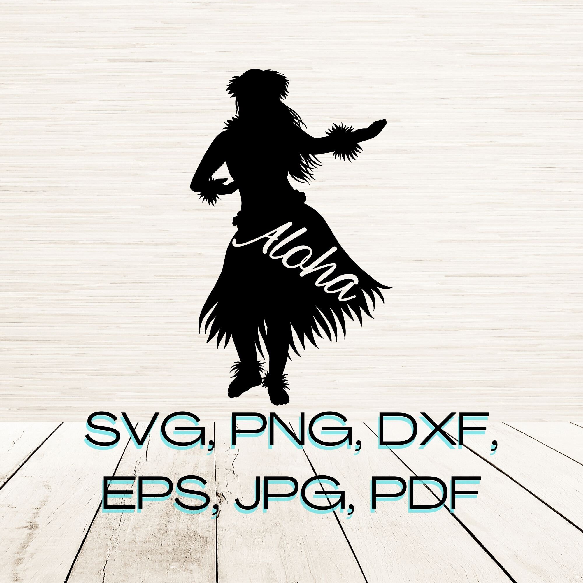Aloha Hula Dancer Silhouette Svg File Png Dxf Instant Digital Download ...
