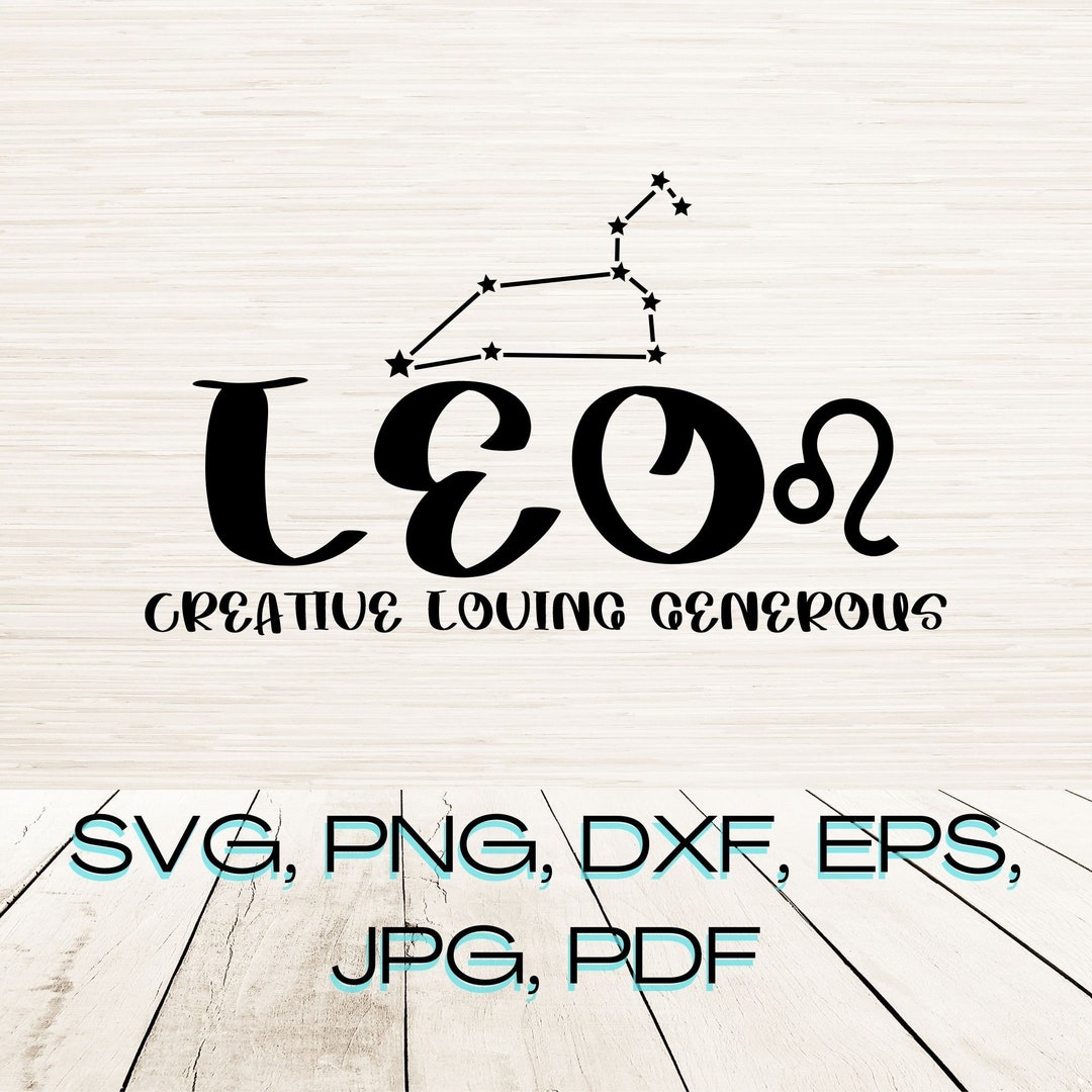 Leo Zodiac Svg Clipart Instant Digital Download | Eps Dxf Png Jpg ...
