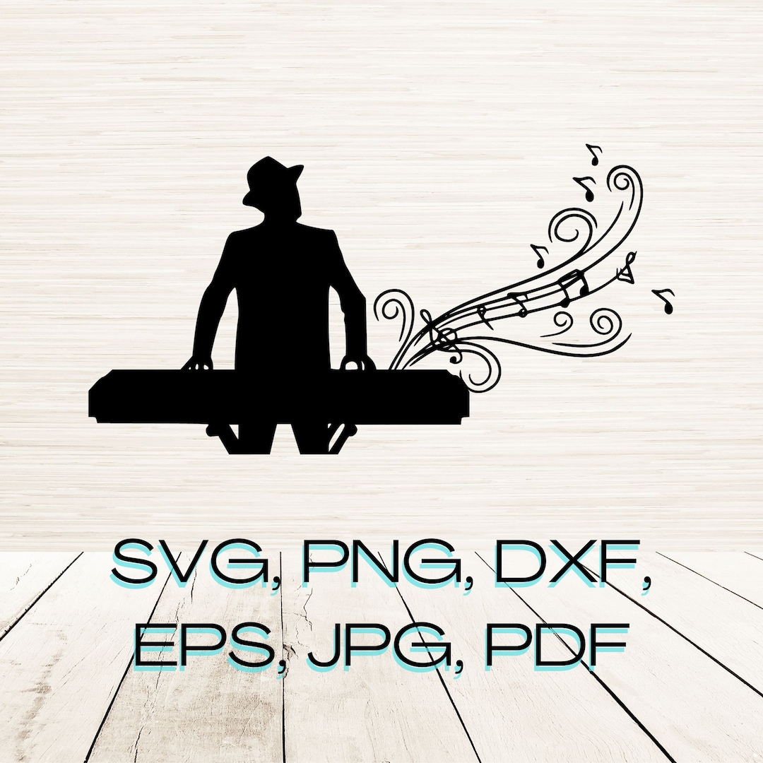Keyboard Player Svg Dxf Png Eps Instant Digital Download | Outline ...
