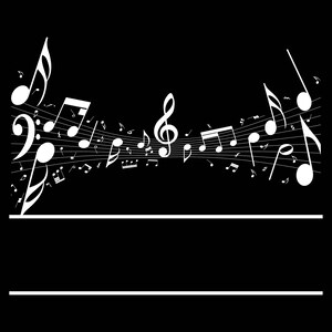 Split Monogram Music Notes Silhouette Svg Png Instant Digital Download ...