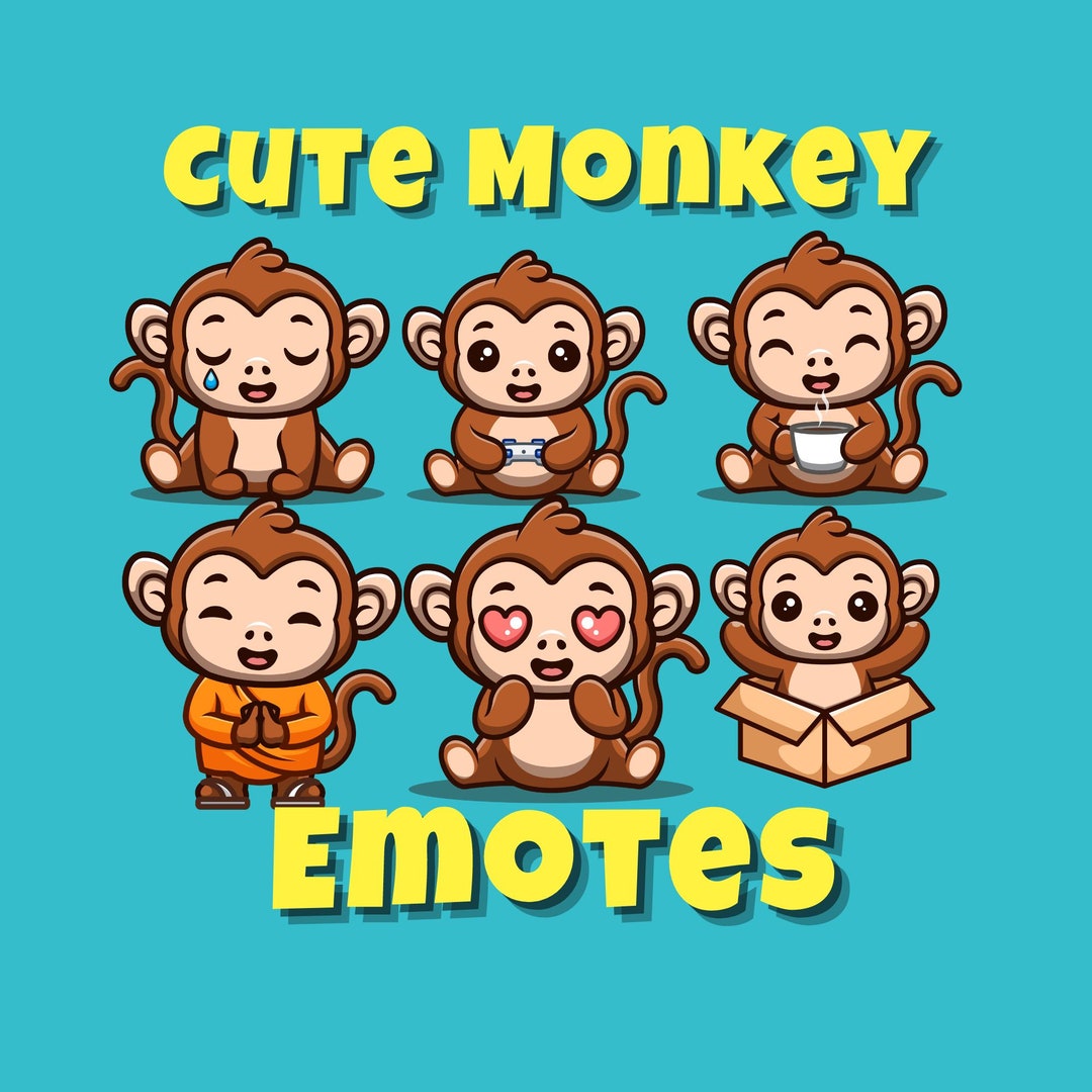 Funny Cartoon Monkey Emotes | Twitch | Discord | Streaming | Youtube ...