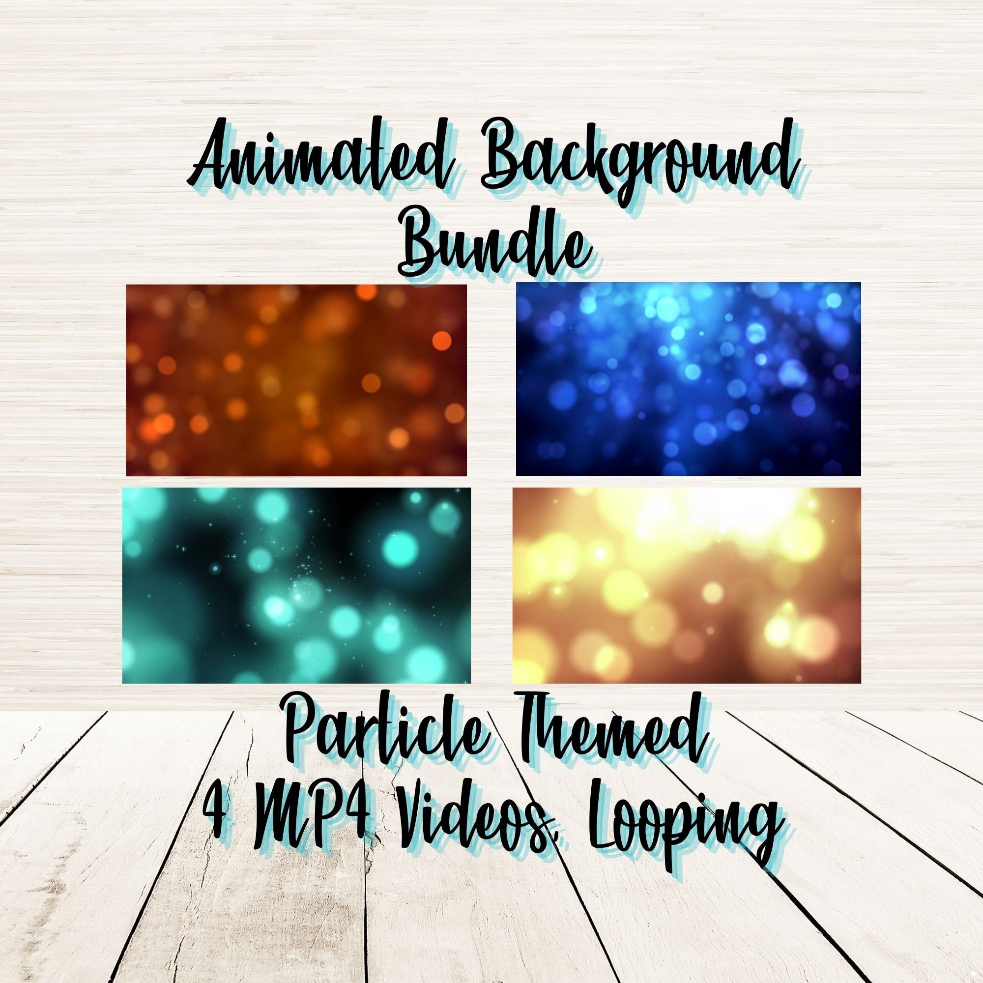 Animated Background Bundle Bokeh Style Particles Continuous Looping MP4 Media Digital Overlays ...