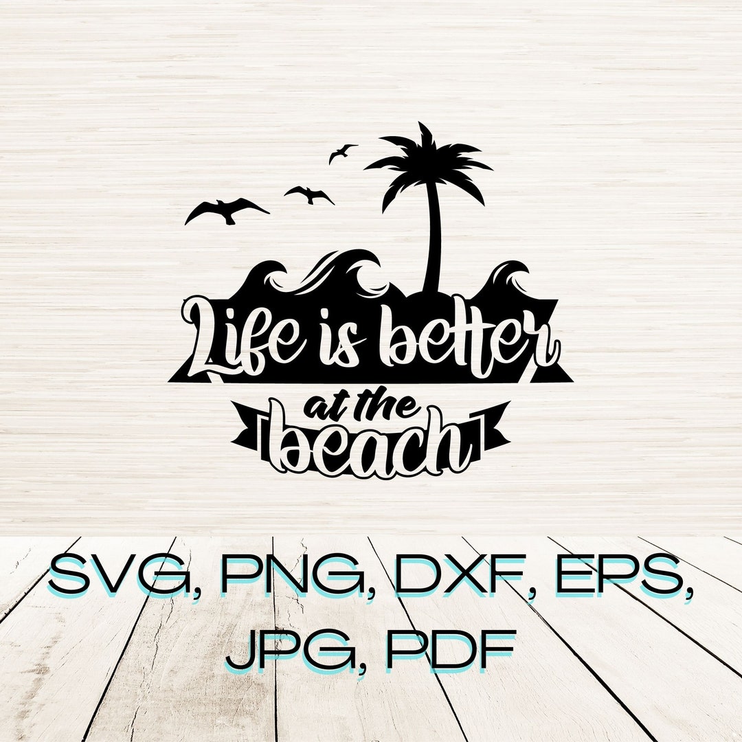 Beach Palm Trees Scene Svg Png Dxf Eps Pdf Instant Digital Download ...