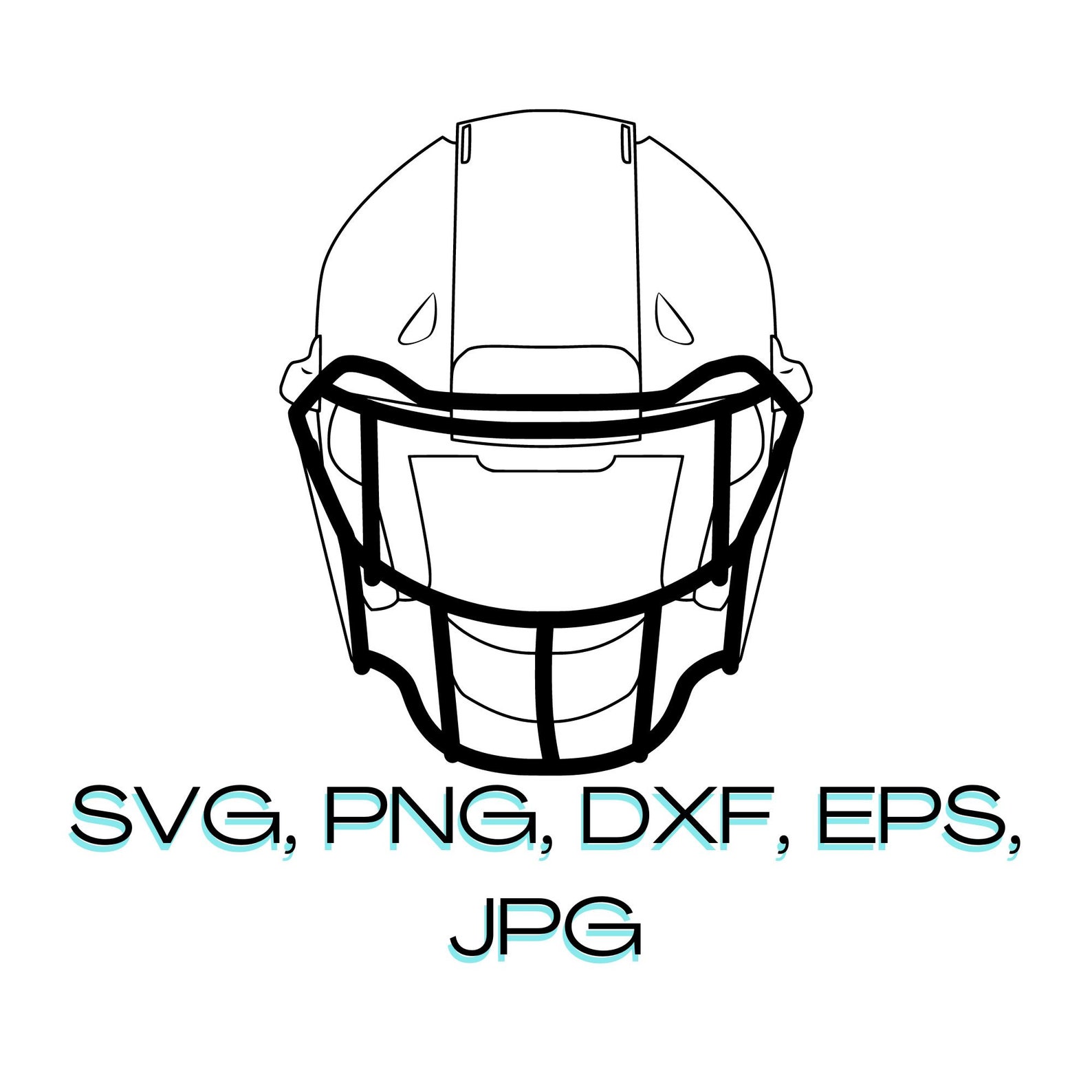 Football Helmet Svg Dxf Eps Jpg Png Instant Digital Download - Etsy