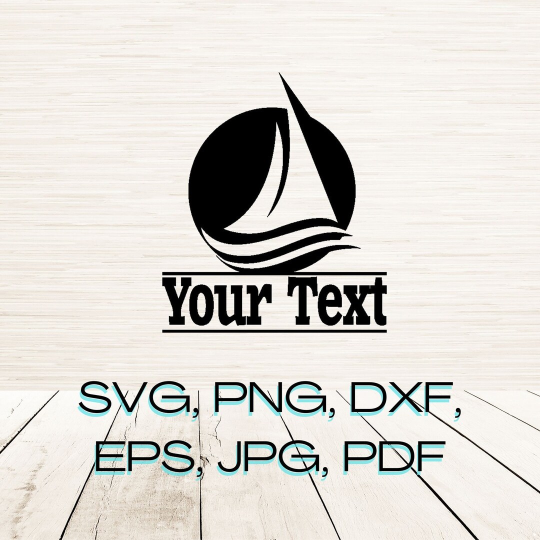 Split Monogram Sailboat Art Svg Dxf Png Instant Digital Download, Name ...