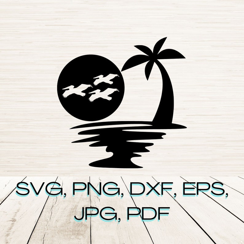 Pelicans Flying Beach Scene Svg Instant Digital Download - Etsy