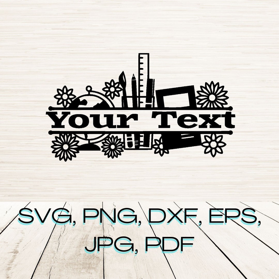 Split Monogram Teacher Art Svg Dxf Png Eps Instant Digital Download ...