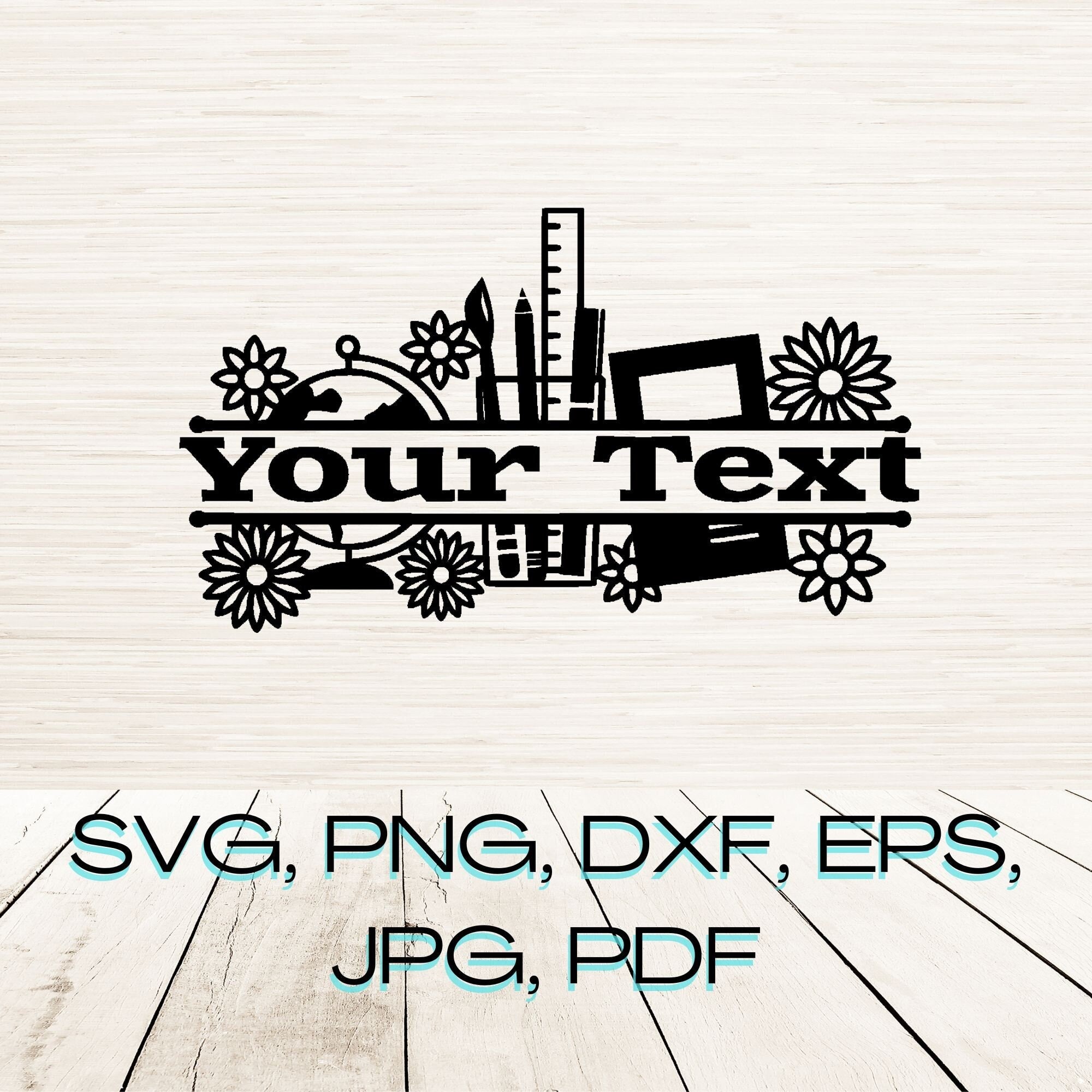 Split Monogram Teacher Art Svg Dxf Png Eps Instant Digital - Etsy