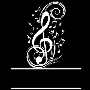 Split Monogram Music Notes Silhouette Svg Png Instant Digital Download ...