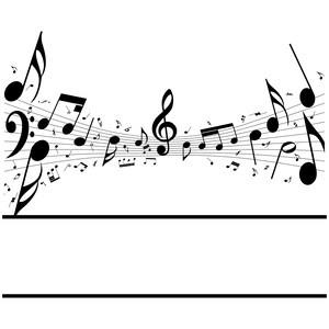 Split Monogram Music Notes Silhouette Svg Png Instant Digital Download ...