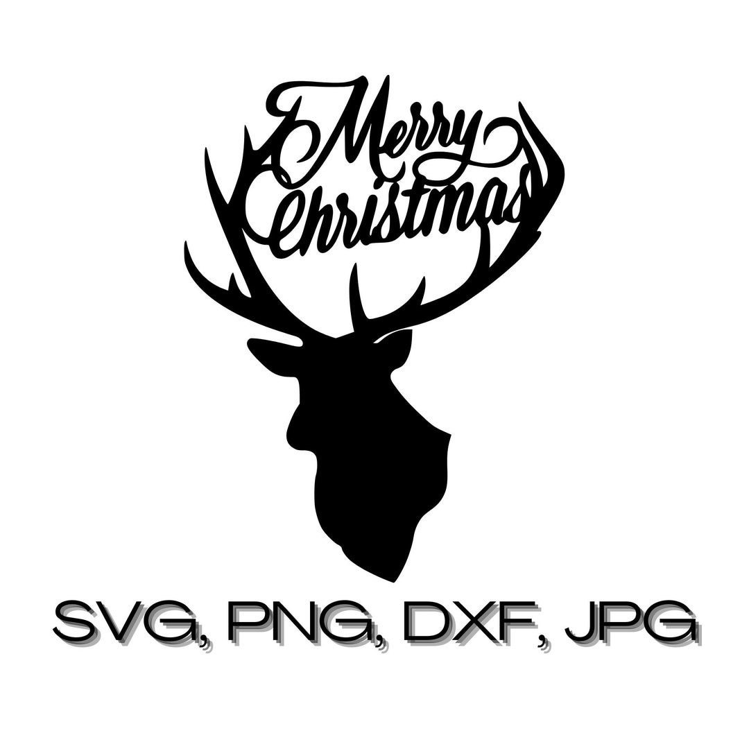 Merry Christmas Elk Svg Dxf Png Jpg Instant Digital Download | Wildlife ...