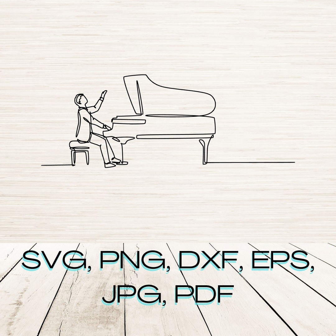 Minimalist Piano Player Art Svg Dxf Png Eps Pdf Jpg Instant Digital ...