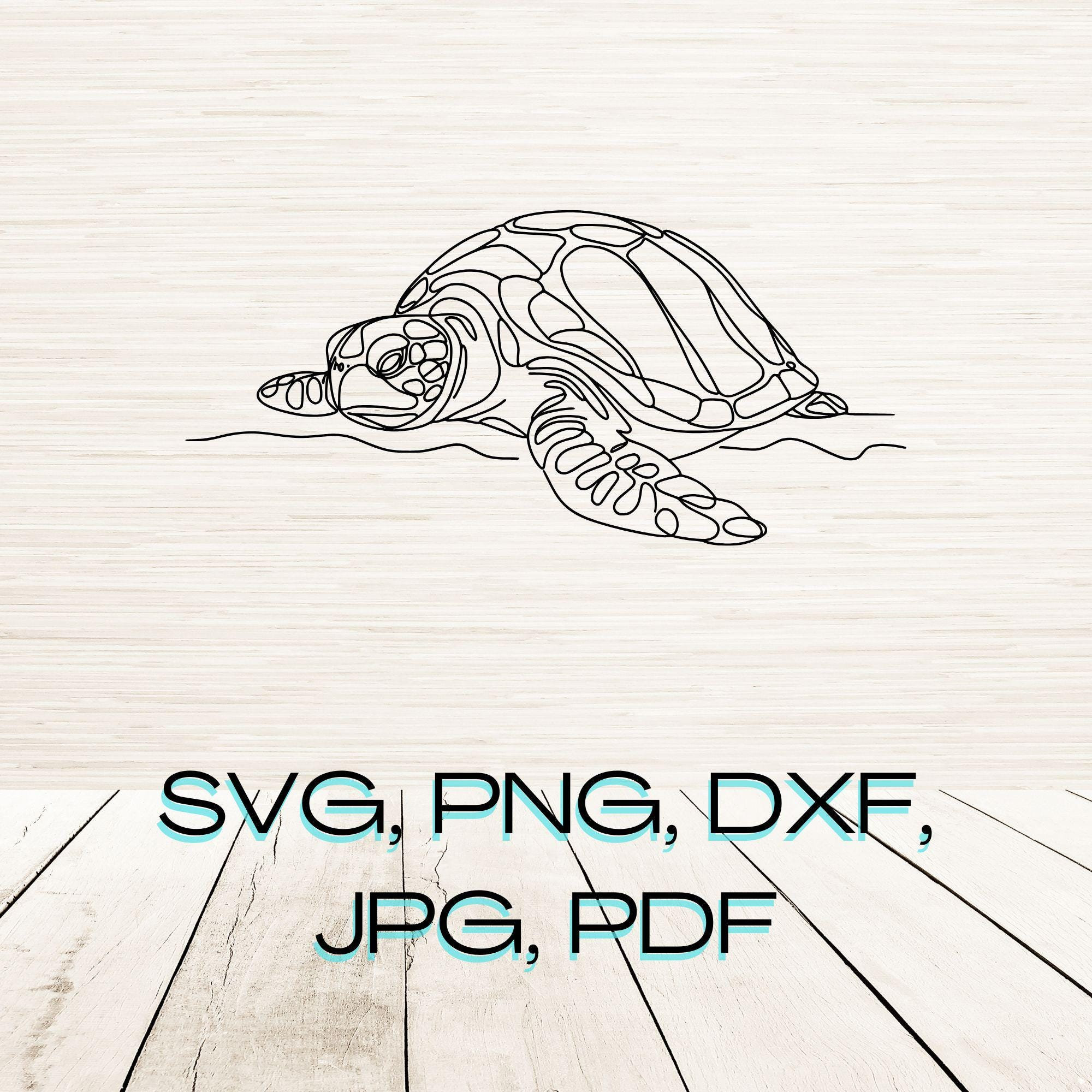 Line Art Sea Turtle Svg Png Instant Digital Download | Minimalist ...