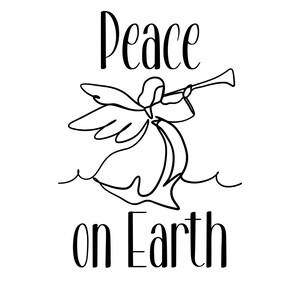 Christmas Line Art Angel Bugle Svg Dxf Png Instant Digital Download ...