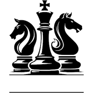 Split Monogram Chess Logo Silhouette Svg Png Dxf Instant Digital ...