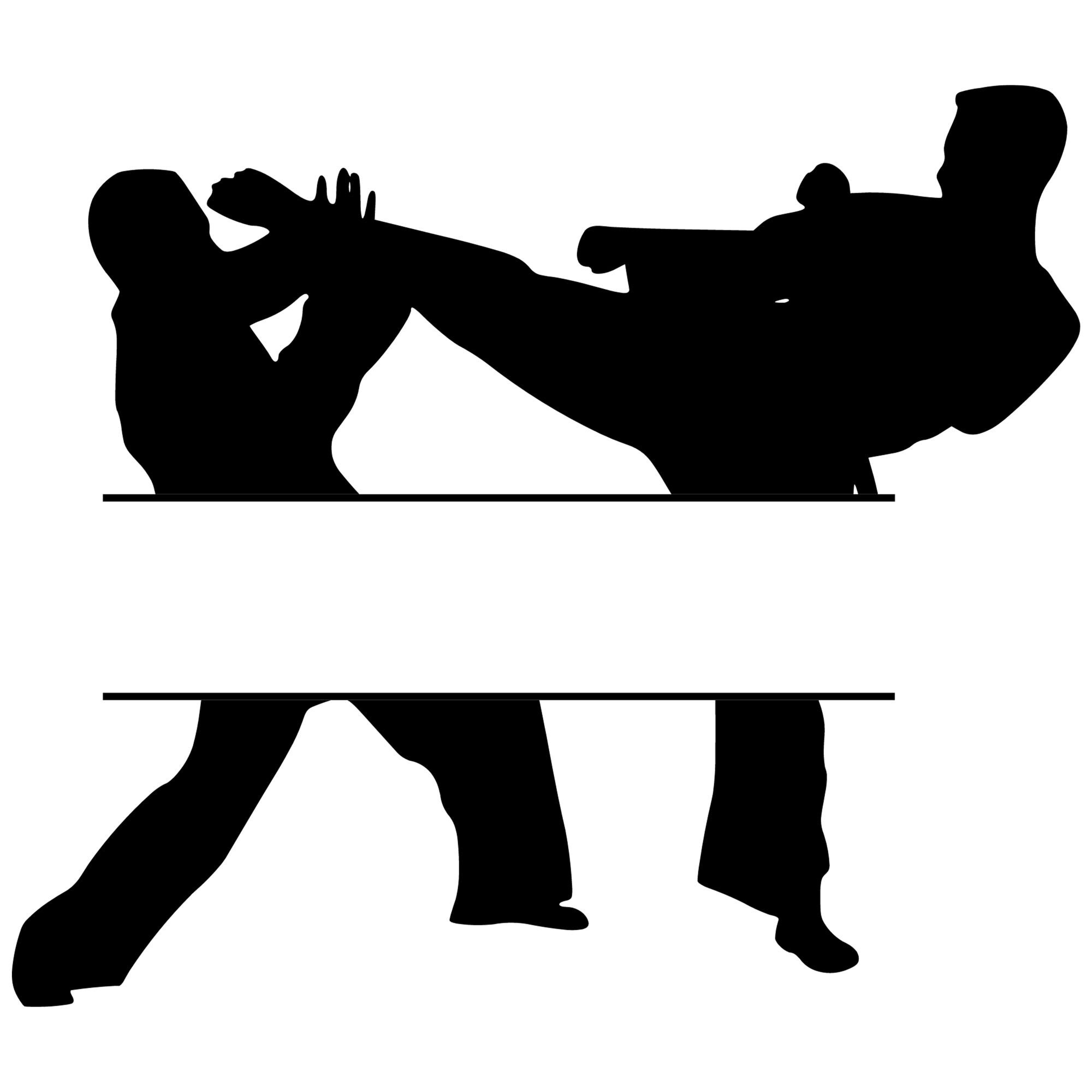 Split Monogram Martial Arts Kick Svg Dxf Png Eps Instant - Etsy