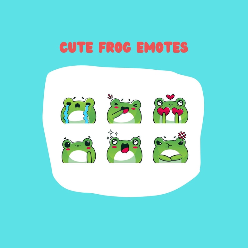 Cute Frog Emotes | Twitch | Discord | Streaming | Youtube | Cute Emoji ...