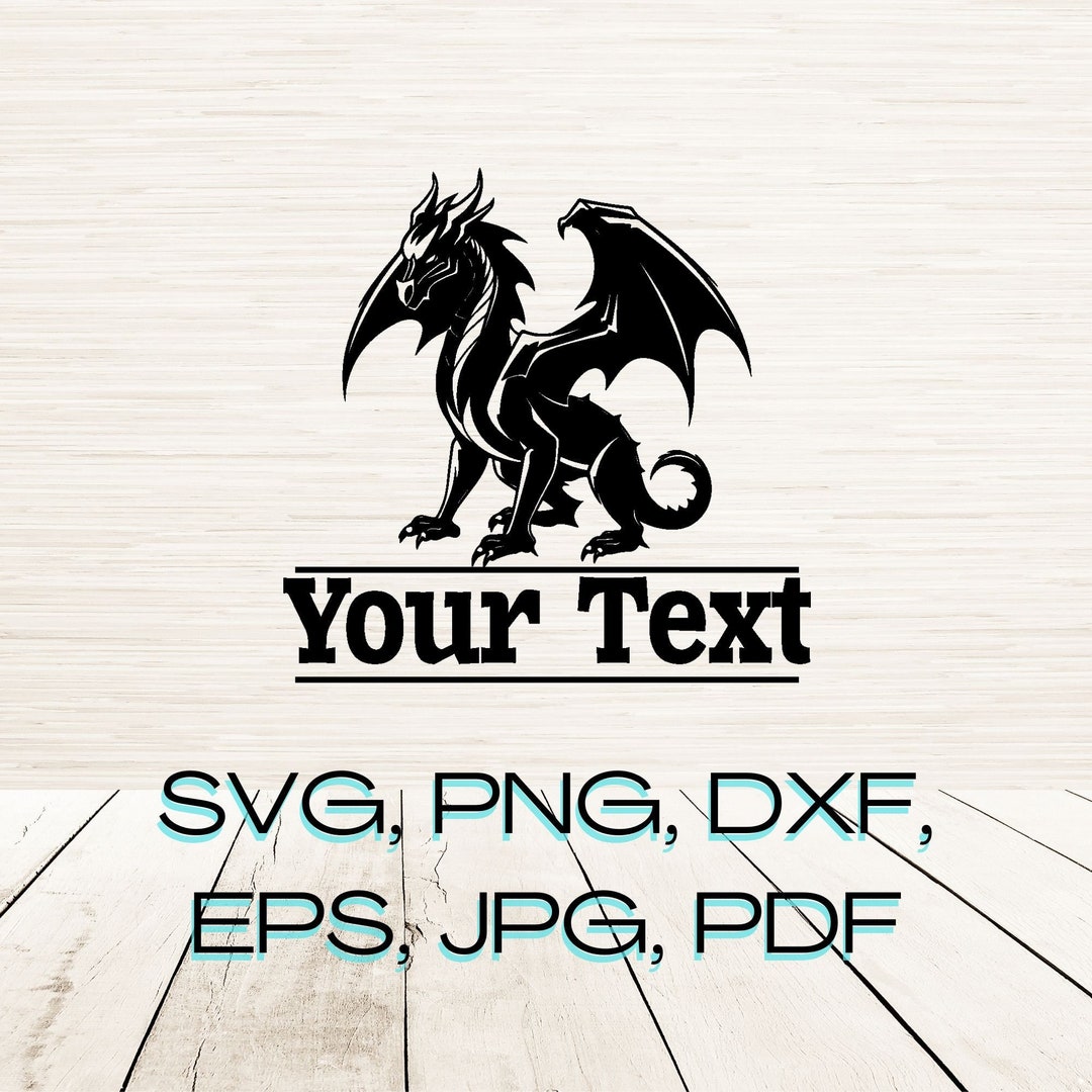 Split Monogram Dragon Art Svg Dxf Png Eps Instant Digital Download ...