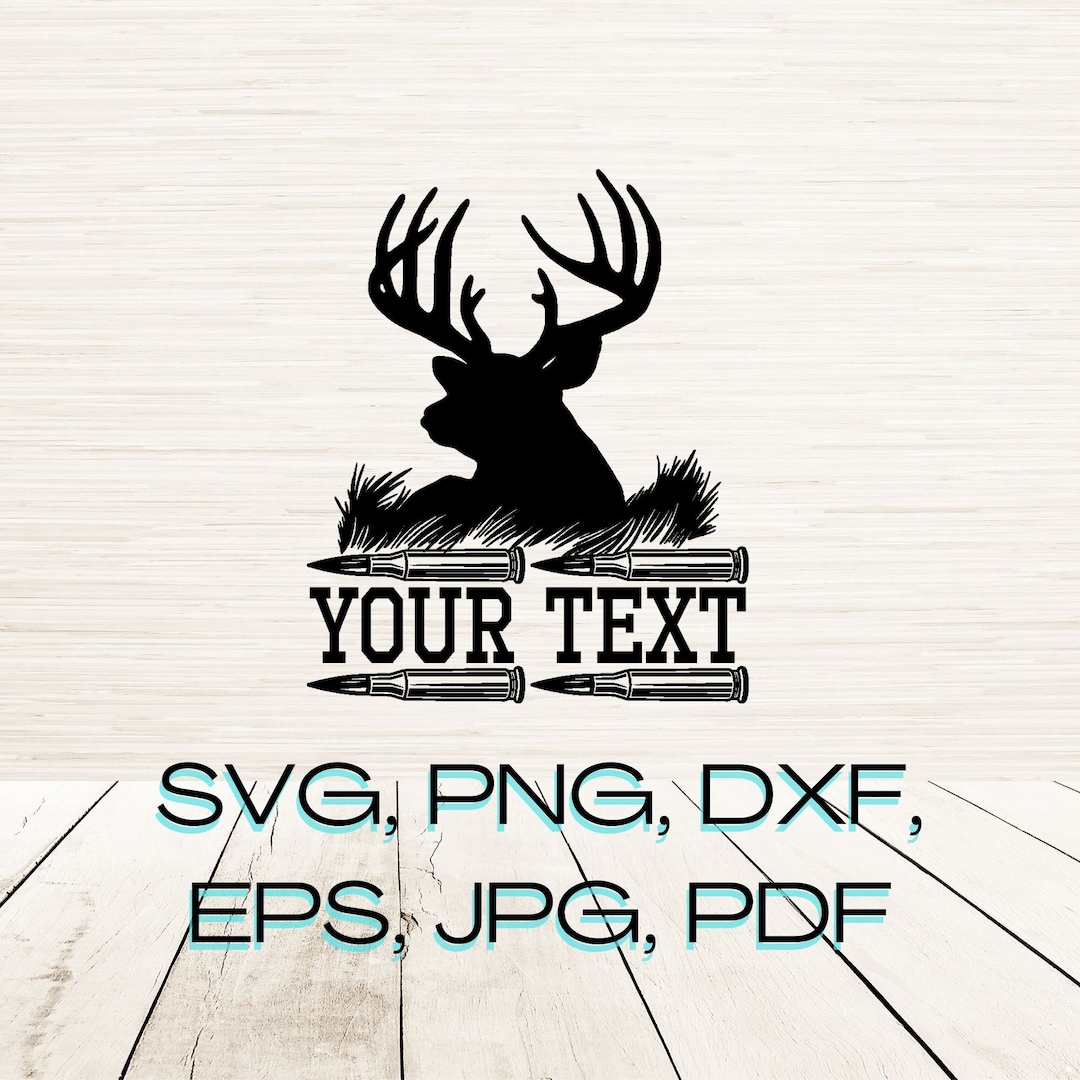 Split Monogram Deer Buck Silhouette Svg Dxf Png Instant Digital ...
