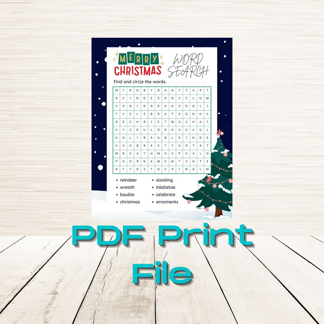 Christmas Word Search Printable Download | PDF Instant Digital Download ...