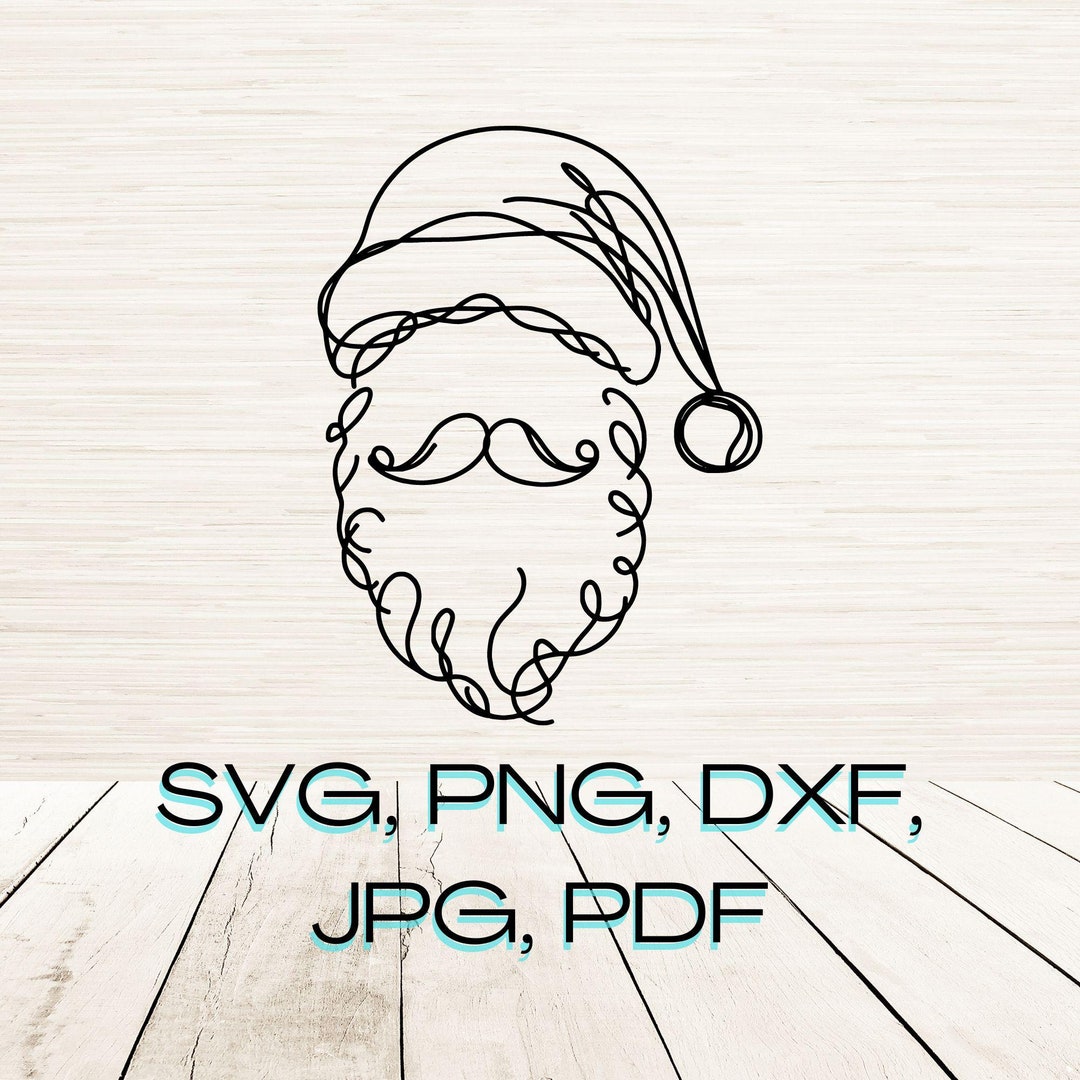 Christmas Line Art Santa Clause Svg Png Instant Digital Download ...