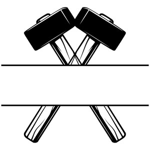 Split Monogram Sledge Hammer Art Svg Dxf Png Eps Instant Digital ...