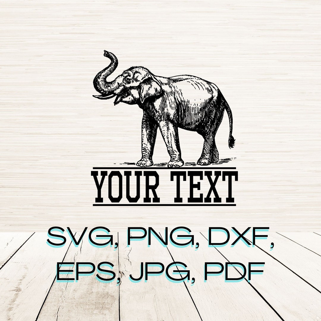 Split Monogram Elephant Drawing Silhouette Svg Dxf Png Instant Digital ...