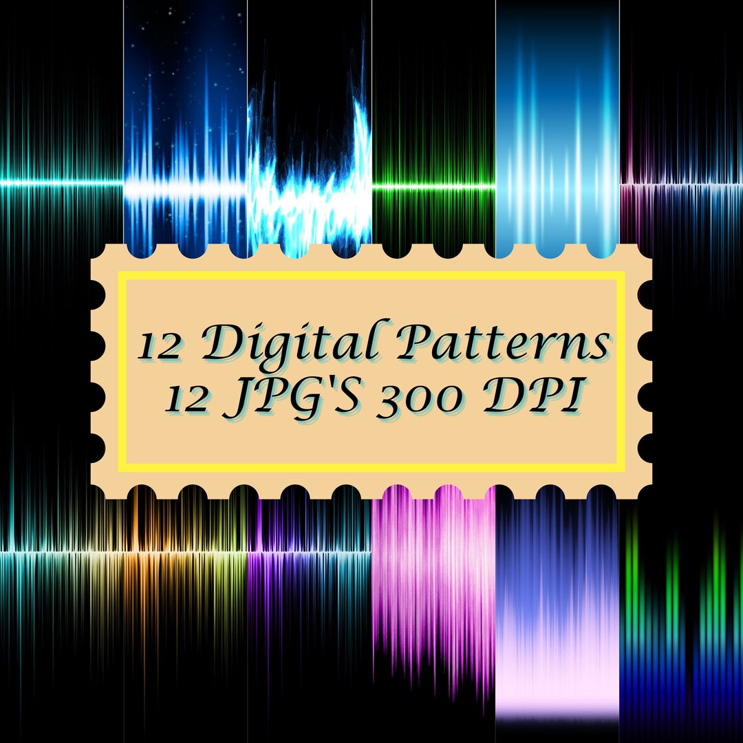 Soundwave Style Seamless Pattern Digital Background Scrapbook Decor ...