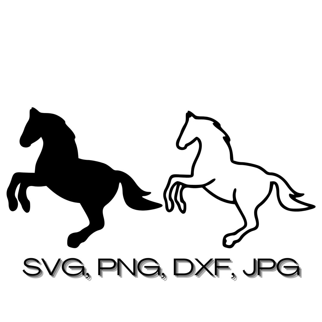 Horse Outline and Silhouette | Horse Clipart | Svg Png Dxf Jpg Instant ...