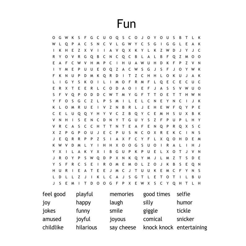 Kids Fun Word Search and Word Scramble PDF Instant Digital Download ...