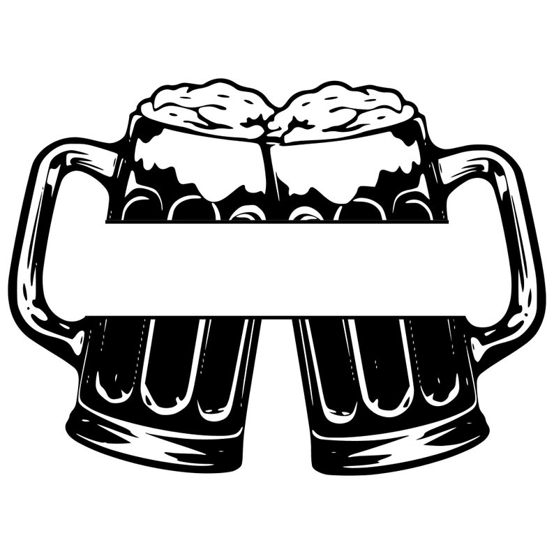 Split Monogram Beer Mugs Art Svg Dxf Png Eps Instant Digital - Etsy