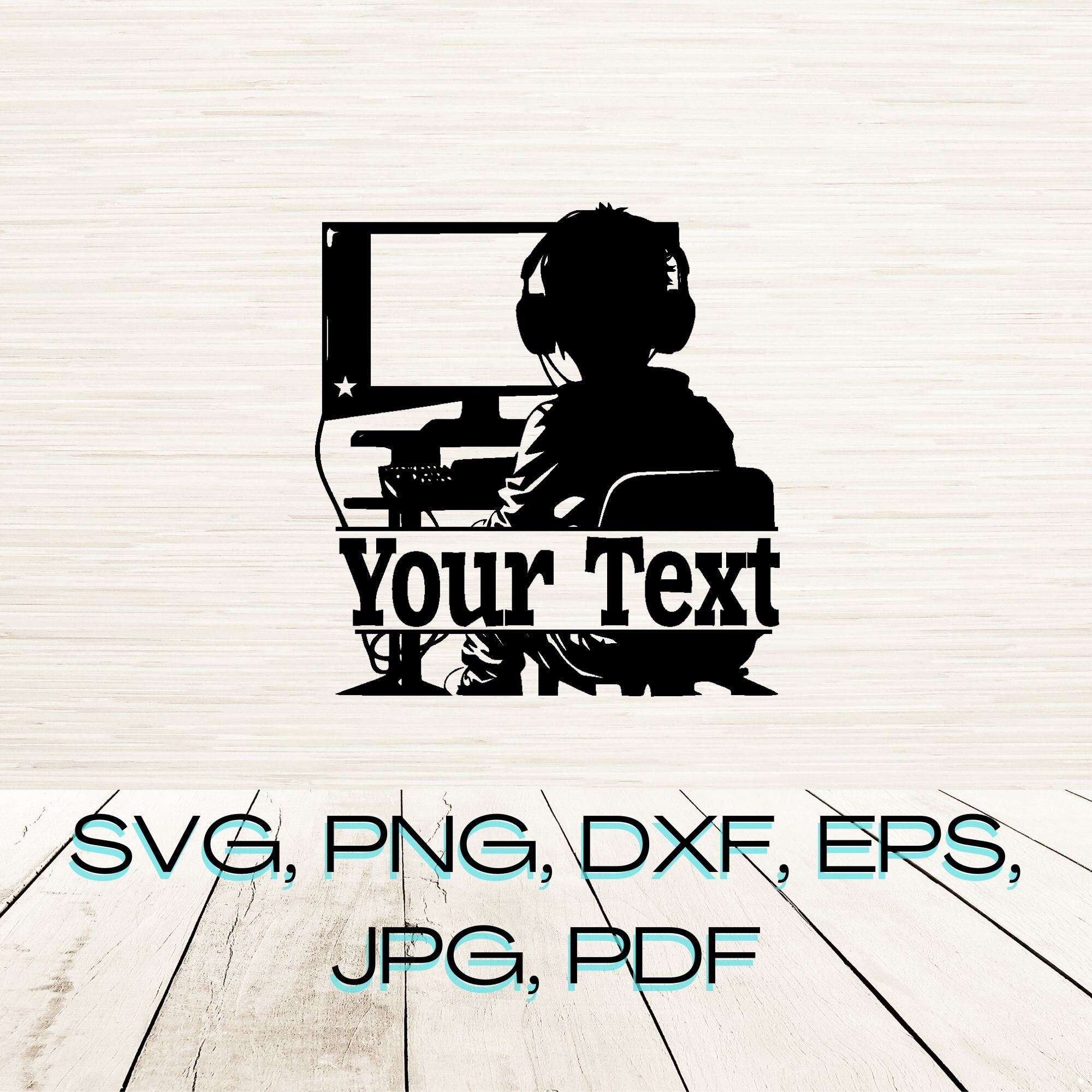 Split Monogram Gamer Art Svg Dxf Png Eps Instant Digital - Etsy