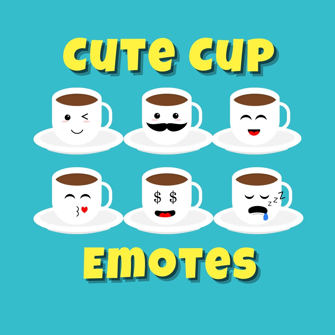 White Coffee Cup Emotes | Twitch | Discord | Streaming | Youtube | Cute ...