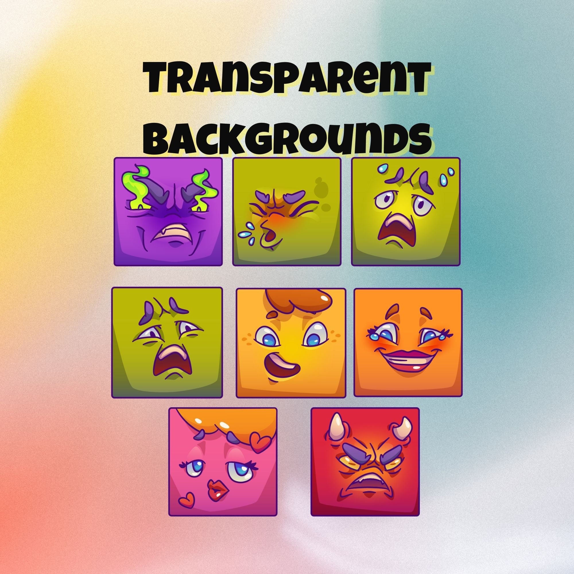 Square Expressions Emotes Twitch Discord Streaming - Etsy