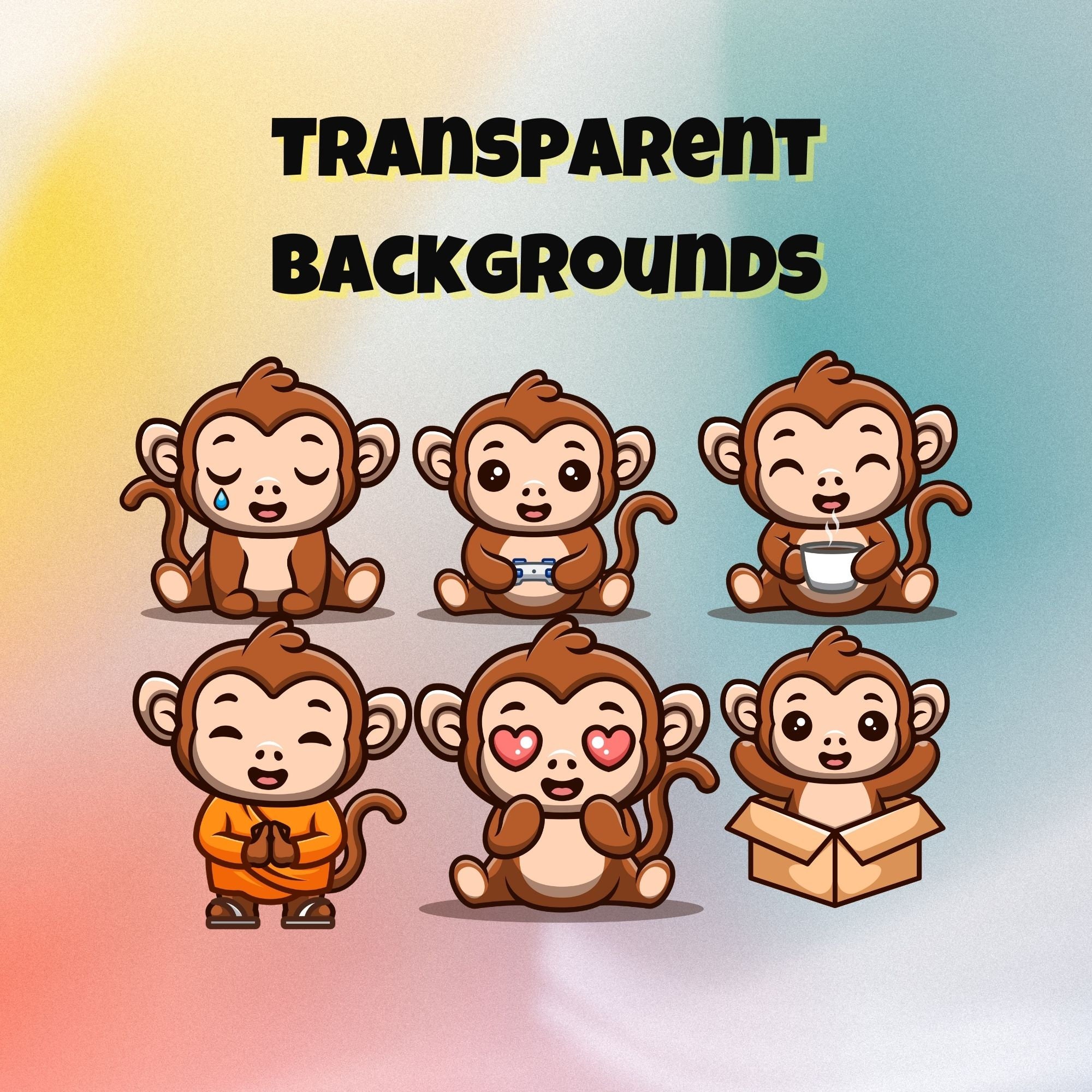 Funny Cartoon Monkey Emotes | Twitch | Discord | Streaming | Youtube ...