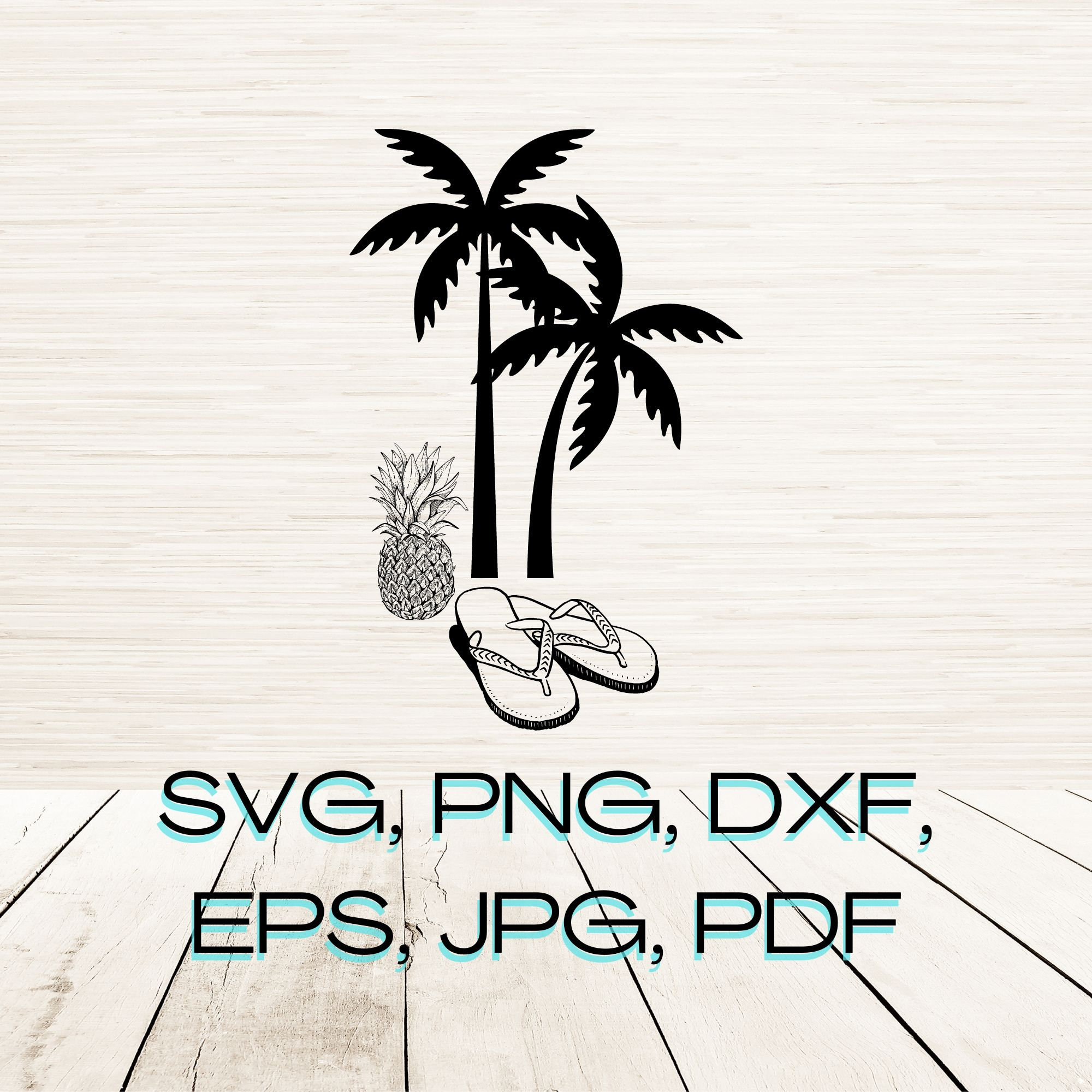 Palm Trees Vacation Svg Png Dxf Eps Instant Digital Download Silhouette ...
