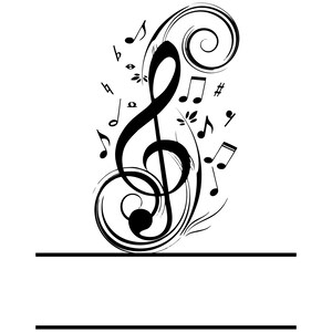 Split Monogram Music Notes Silhouette Svg Png Instant Digital Download ...