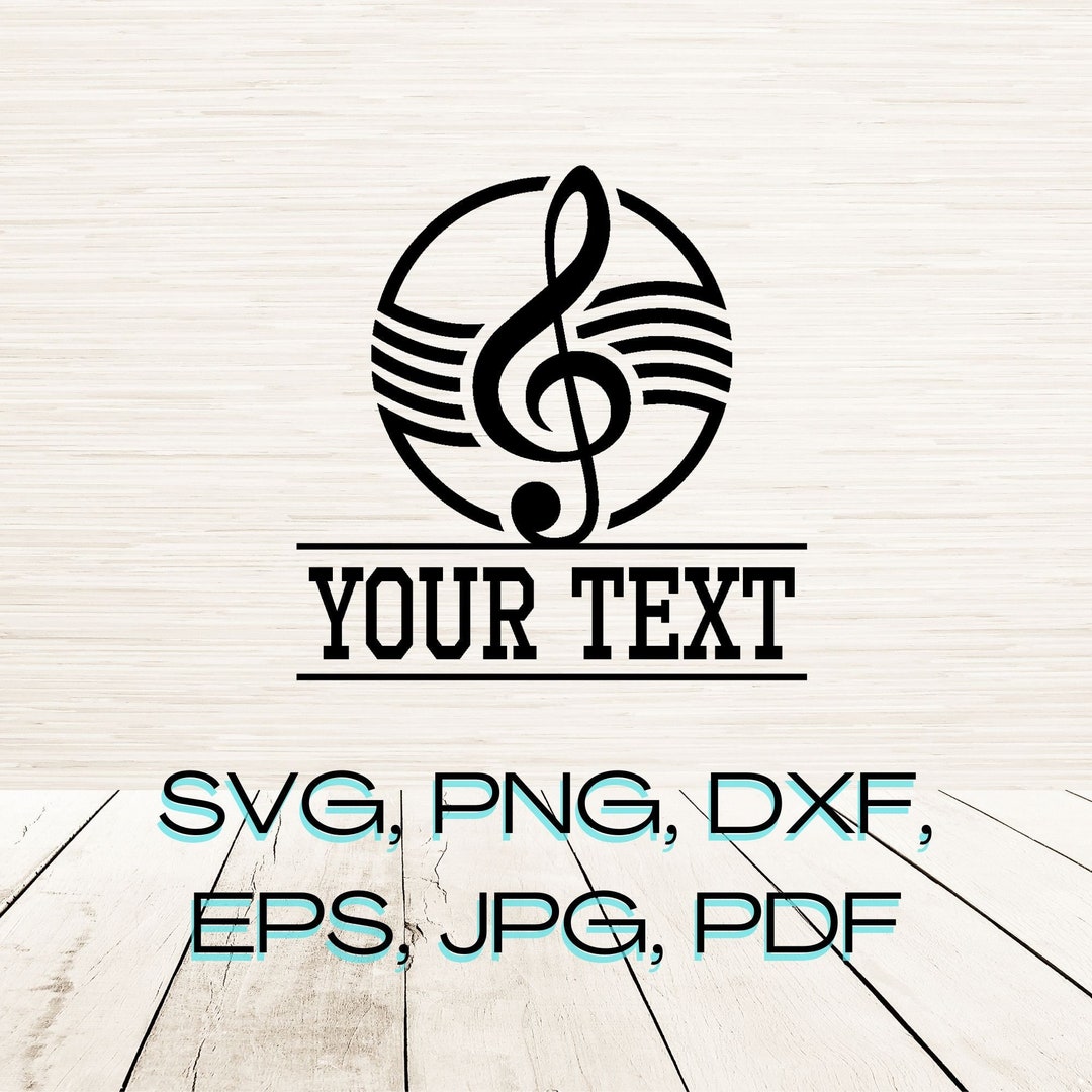 Split Monogram Treble Clef Silhouette Svg Png Instant Digital Download ...