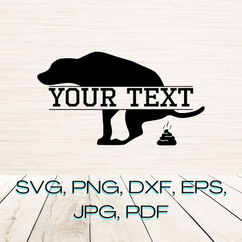 Split Monogram Dog Pooping Art Svg Dxf Png Eps Instant Digital - Etsy