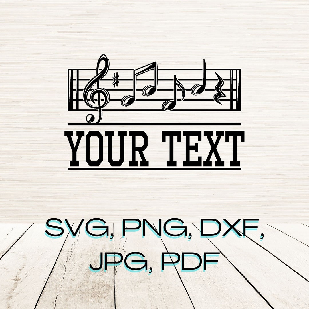 Split Monogram Music Notes Silhouette Svg Png Instant Digital Download ...