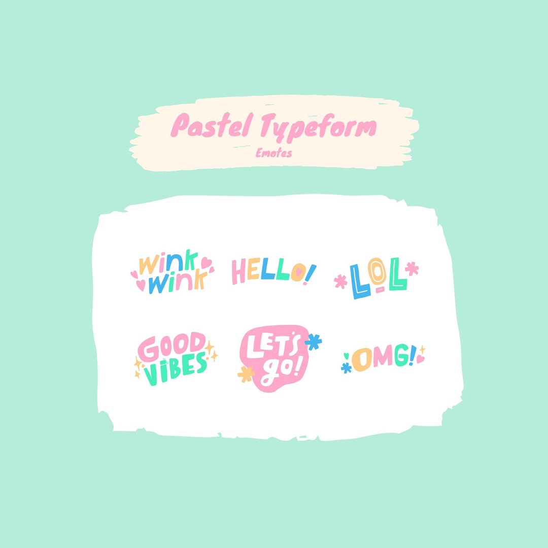 Pastel Type Emotes | Twitch | Discord | Streaming | Youtube | Cute ...