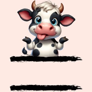 Split Monogram Cute Dairy Cow PNG JPG Instant Digital Download, Name ...