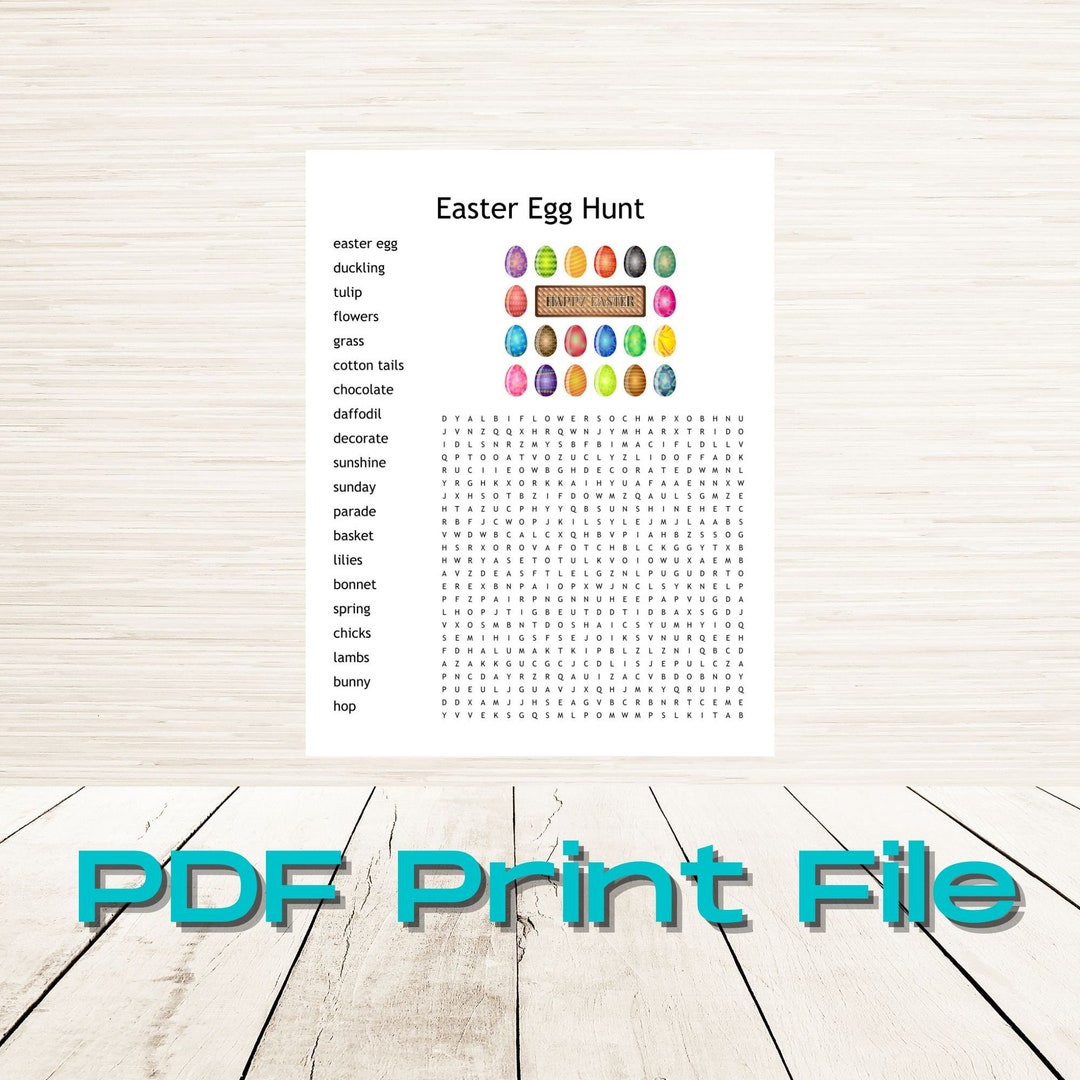 Kid's Easter Word Search Printable Download | PDF Instant Digital ...