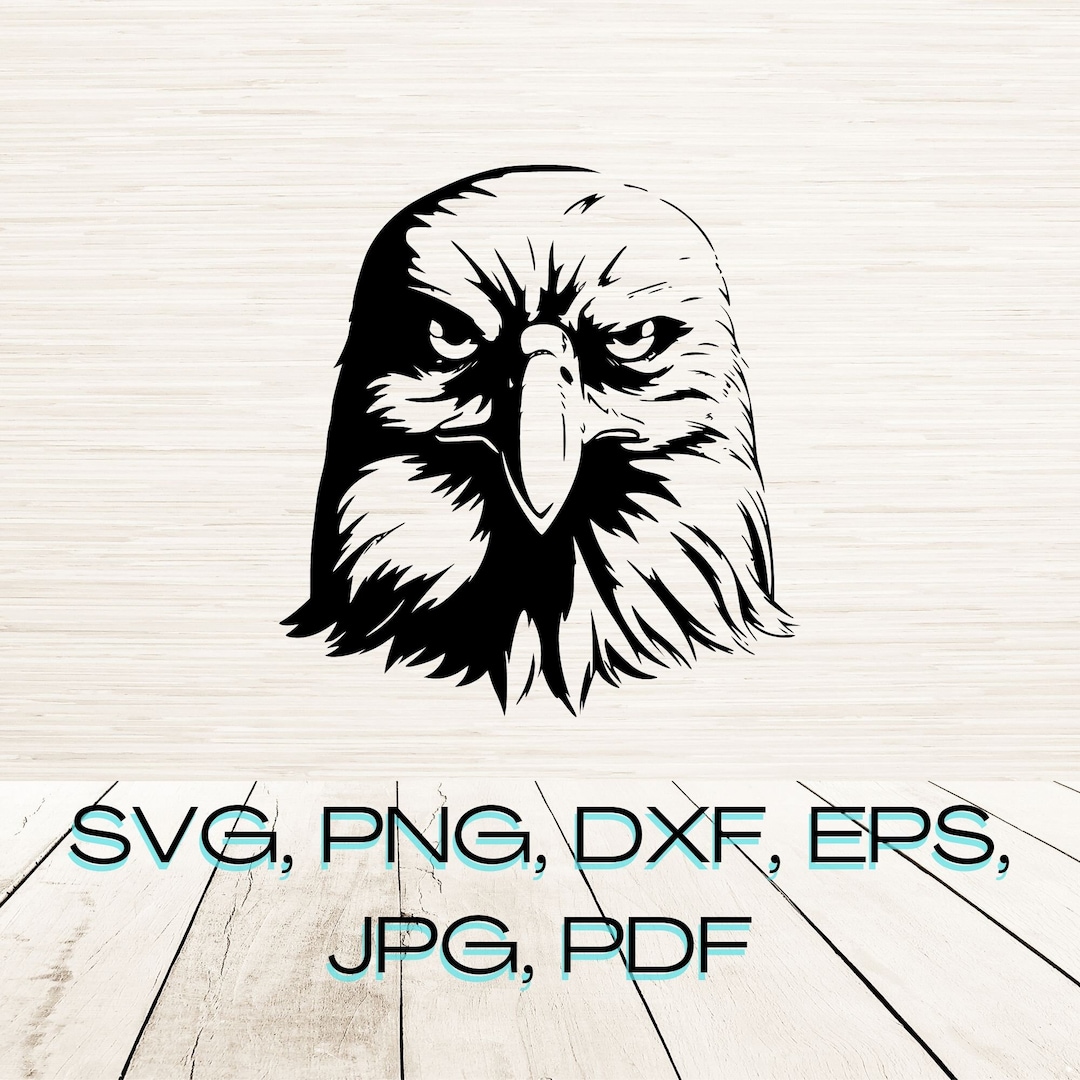 Bald Eagle Head Svg Dxf Eps Jpg Png Pdf Instant Digital Download ...