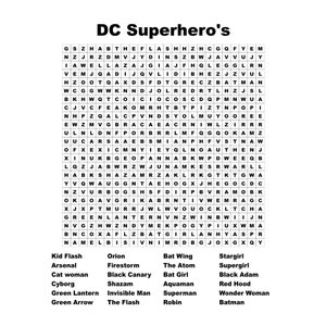 Kid's Superhero Word Search PDF Instant Digital Download Printable ...
