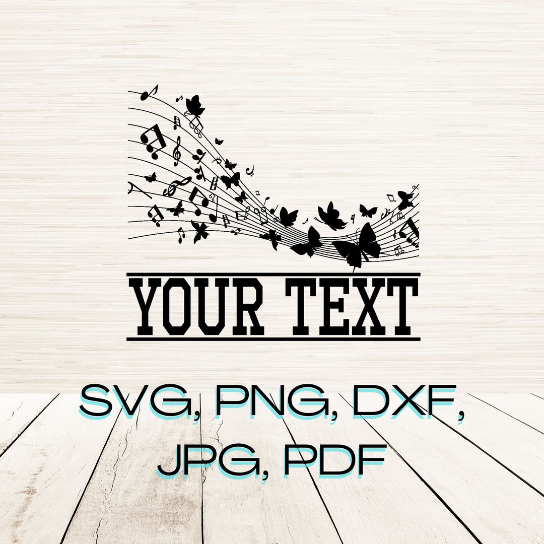 Split Monogram Music Notes Silhouette Svg Png Instant Digital Download ...