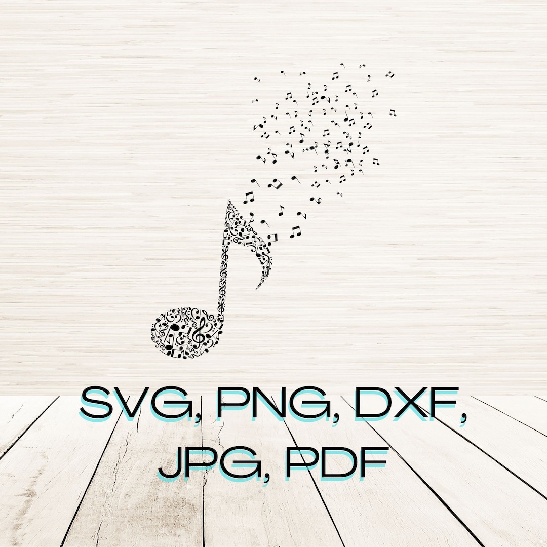 Music Note Singing Svg Dxf Png Eps Instant Digital Download | Outline ...