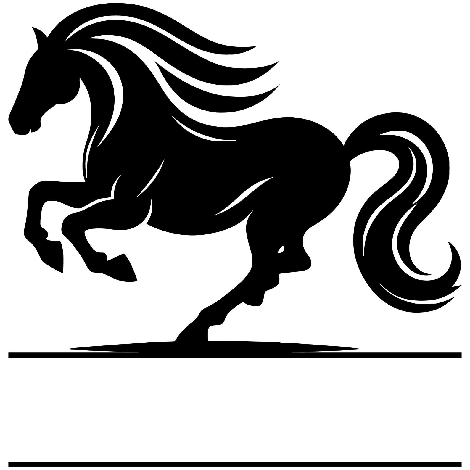 Split Monogram Horse Logo Silhouette Svg Png Dxf Instant Digital ...
