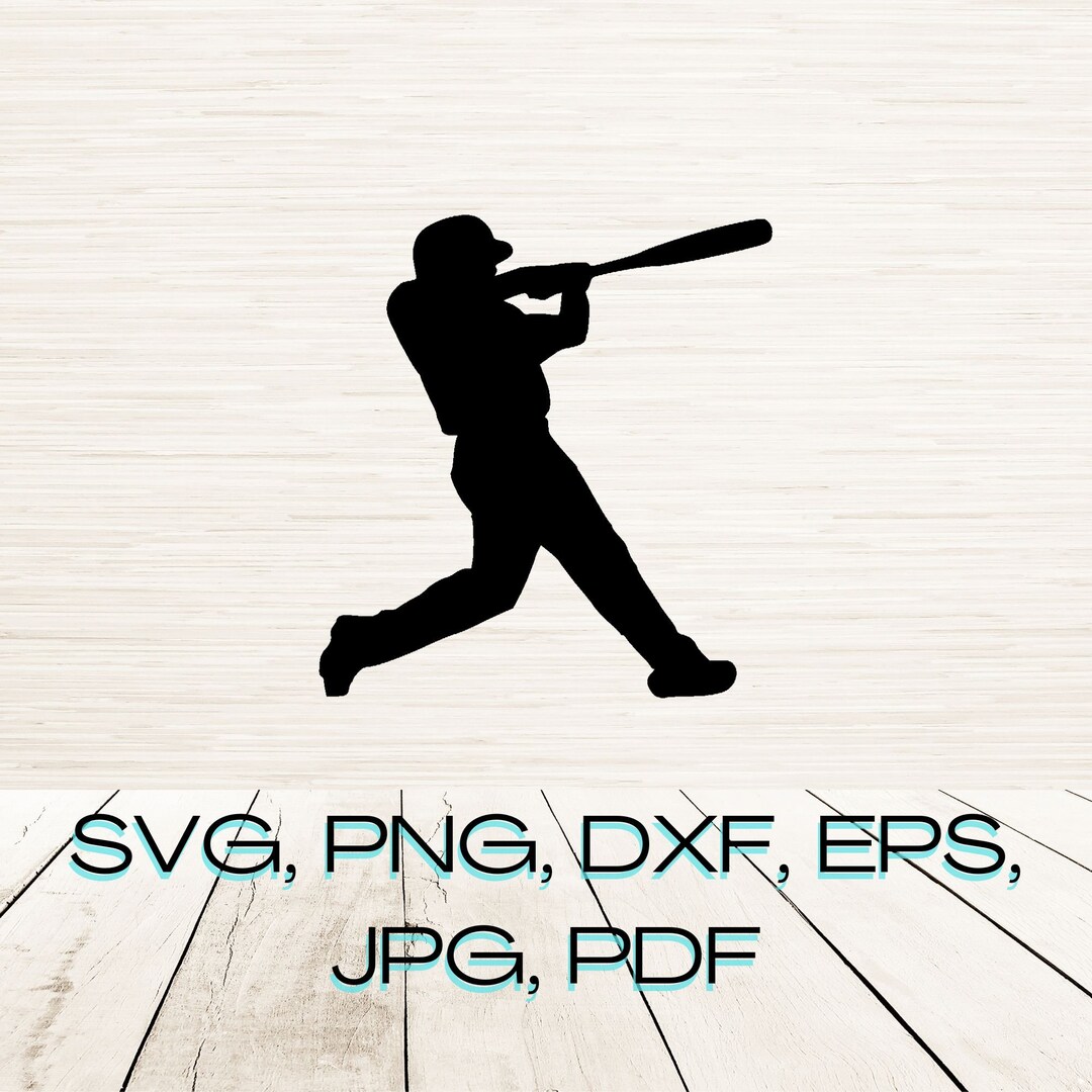 Baseball Pose Art Svg Dxf Png Eps Instant Digital Download | Outline ...