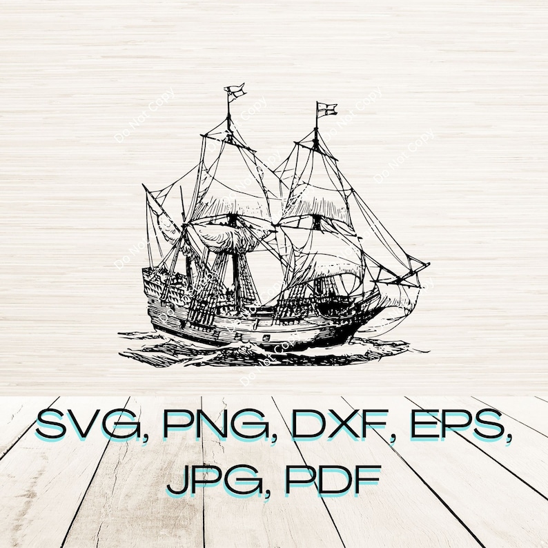 Pirate Ship Svg Dxf Png Eps Pdf Instant Digital Download - Etsy
